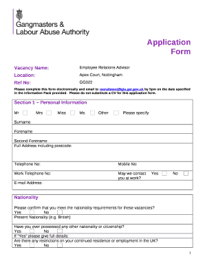 Employee Relations Advisor Doc Template | pdfFiller