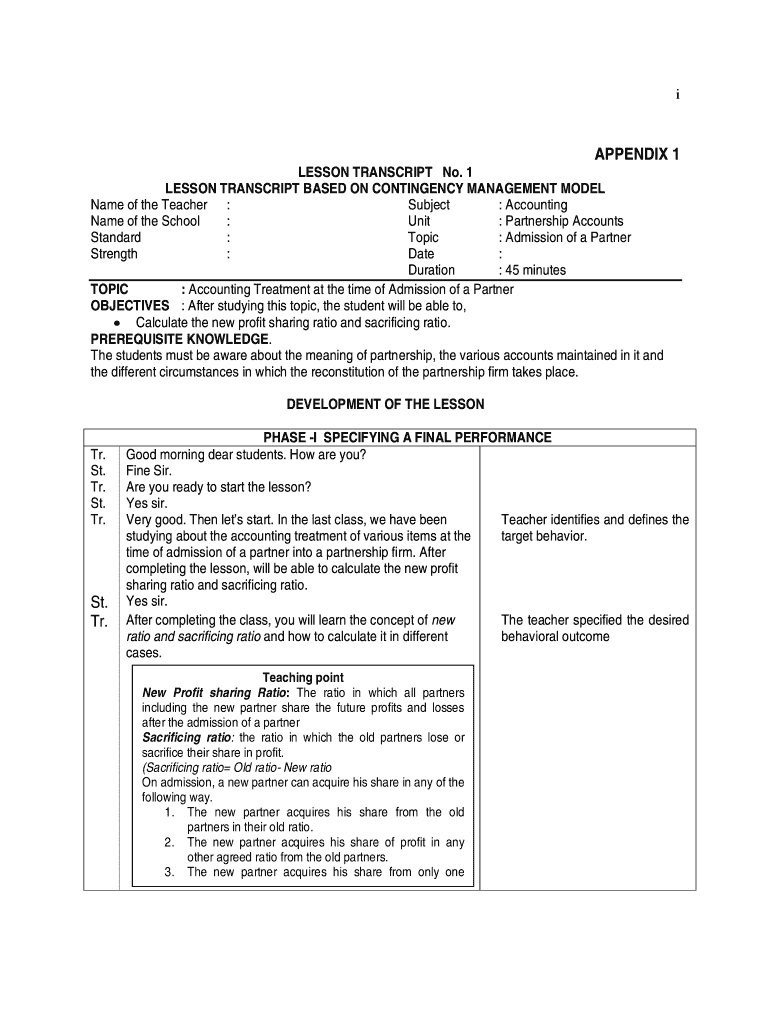 Fillable Online LESSON TRANSCRIPT No Fax Email Print - pdfFiller