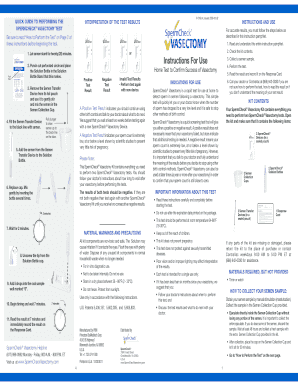 Fillable Online SPERMCHECK VASECTOMY TEST Fax Email Print - pdfFiller