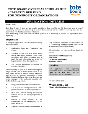 Tote Board takes it that any personally identifiable data provided on ...