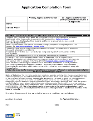Application Completion Doc Template | pdfFiller