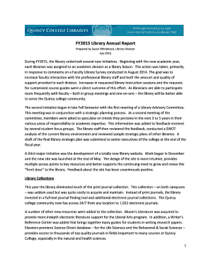 Fillable Online FY2015 Library Annual Report Fax Email Print - pdfFiller