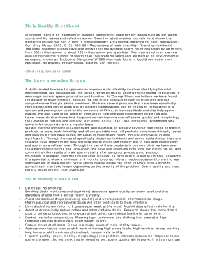 Fillable Online Male Fertility Fact Sheet Fax Email Print - pdfFiller