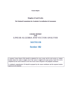 LINEAR ALGEBRA AND VECTOR ANALYSIS Doc Template | pdfFiller