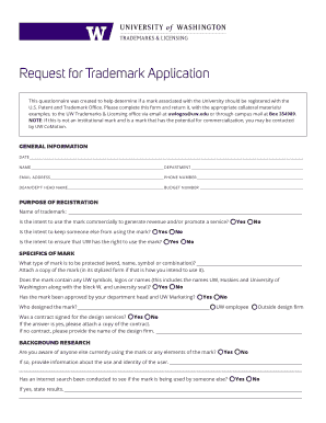 Fillable Online Request for Trademark Application Fax Email Print ...
