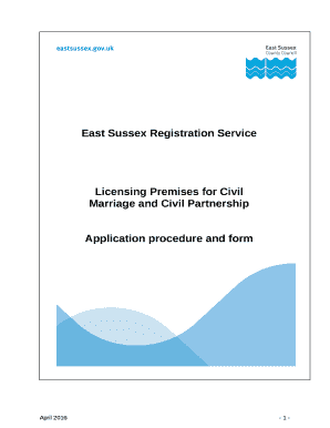 The document entitled Licensing Premises for Civil Marriage and Civil ...