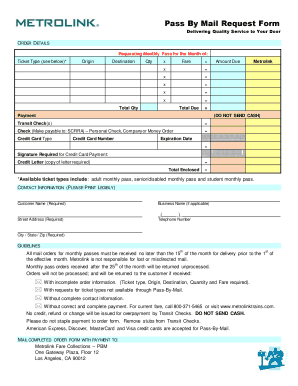 Fillable Online Pass By Mail Request Form Fax Email Print - pdfFiller