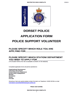 DORSET POLICE Doc Template | pdfFiller