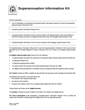 superannuation ination Doc Template | pdfFiller