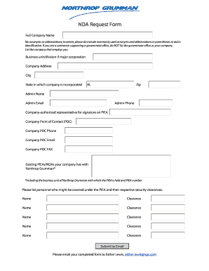 Fillable Online NDA Request Form Fax Email Print - pdfFiller