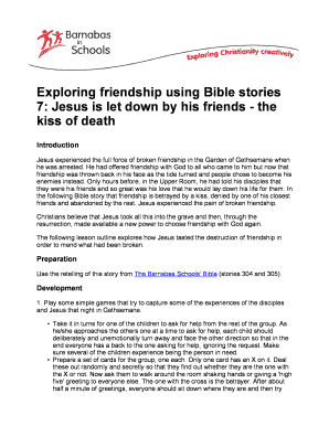 Fillable Online Exploring friendship using Bible stories Fax Email ...