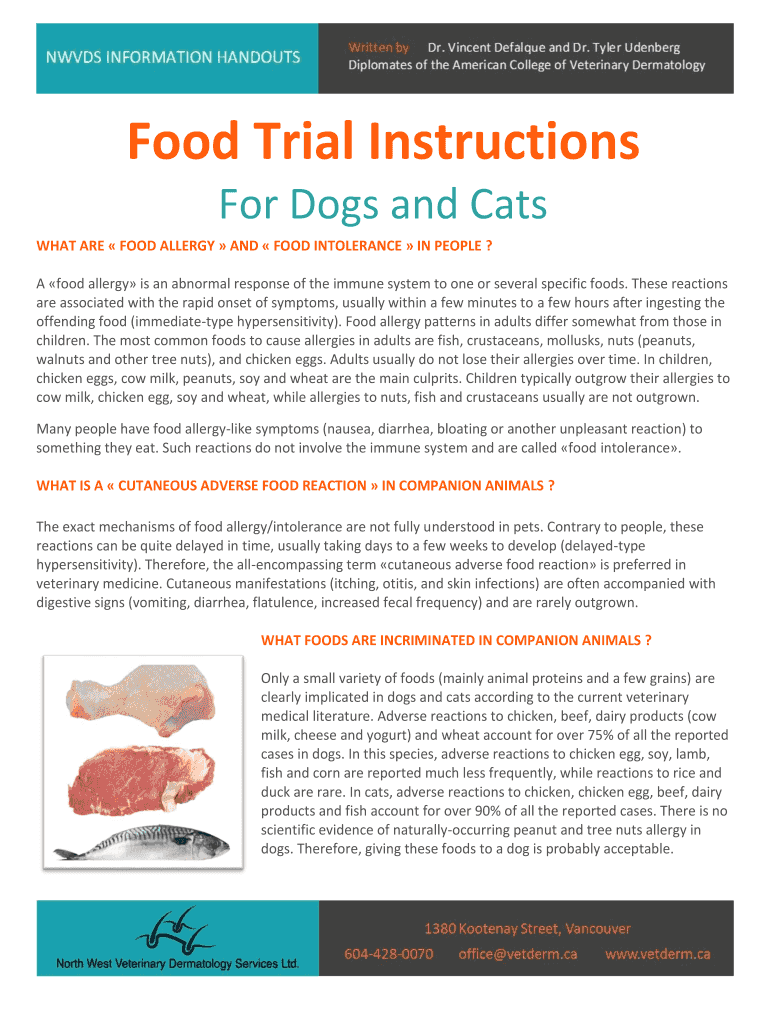 Fillable Online Food Trial Instructions Fax Email Print - pdfFiller