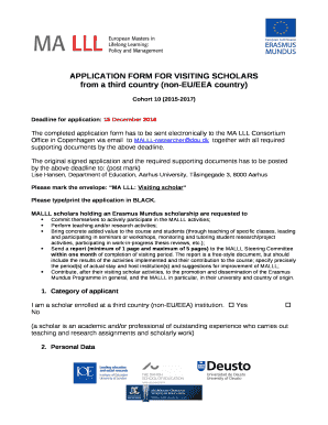 APPLICATION FOR VISITING SCHOLARS Doc Template | pdfFiller