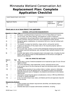 Replacement Plan: Complete Application Checklist Doc Template | pdfFiller