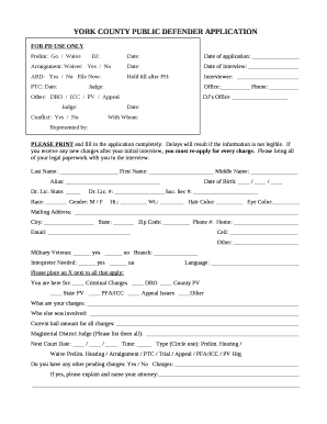 Arraignment: Waiver:Yes/NoDate:Date of Interview: Doc Template | pdfFiller