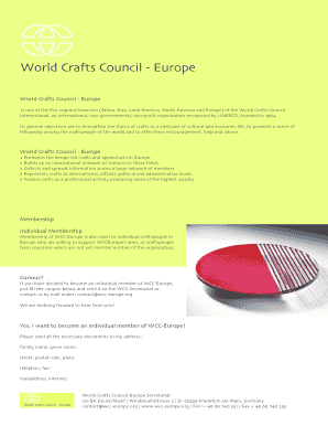 Fillable Online World Crafts Council - Europe Fax Email Print - pdfFiller