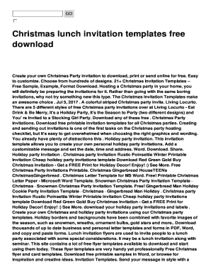 Fillable Online Christmas lunch invitation templates free Fax Email ...