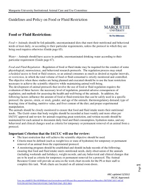 Fillable Online Guidelines and Policy on Food or Fluid Restriction Fax ...