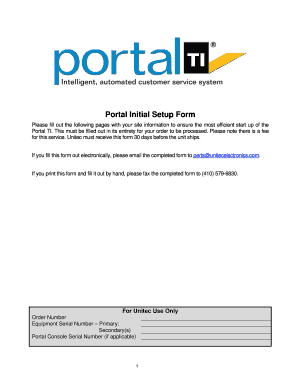 Fillable Online Portal Initial Setup Form Fax Email Print - pdfFiller