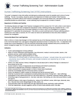 human trafficking screening tool htst Doc Template | pdfFiller