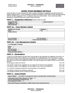 GEMS TEAM MEMBER DETAILS Doc Template | pdfFiller