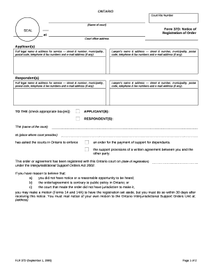 37D: Notice of Registration of Order - ontariocourts on Doc Template ...