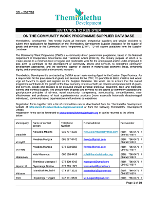 Thembalethu Development (TD) hereby invites all interested prospective ...