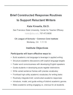 Fillable Online Brief Constructed Response Routines Fax Email Print ...