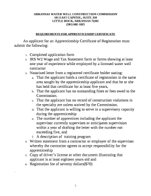 REQUIREMENTS FOR APPRENTICESHIP CERTIFICATE Doc Template | pdfFiller