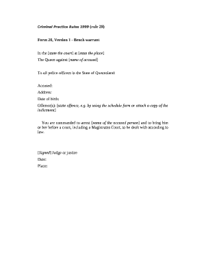 20, Version 1 - Bench warrant Doc Template | pdfFiller