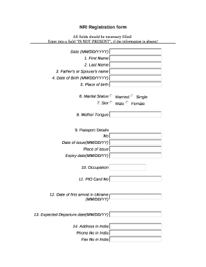 NRI Registration Doc Template | pdfFiller
