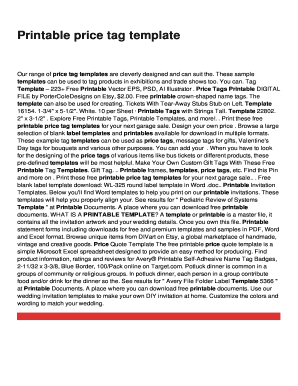 Fillable Online Printable price tag template Fax Email Print - pdfFiller