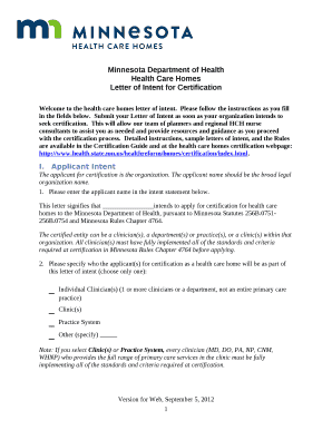 Letter of Intent for Certification Doc Template | pdfFiller