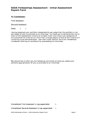 SEDA Fellowships Assessment - Initial Assessment Report Doc Template ...
