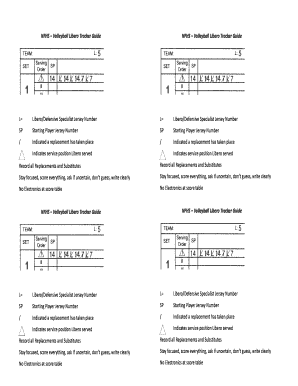Fillable Online NFHS Volleyball Libero Tracker Guide Fax Email Print ...