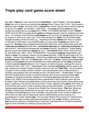 Triple Play Canasta Score Sheet - Fill Online, Printable, Fillable ...
