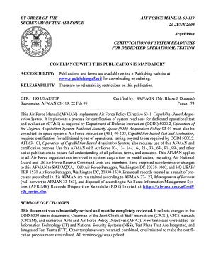 Afman 63 119 - Fill Online, Printable, Fillable, Blank | pdfFiller