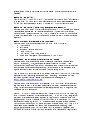 About your childs ination in the Level 2 Learning Programme Toolkit ...