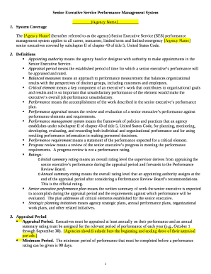 Senior Executive Service Perance Management System template Doc ...