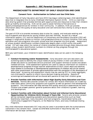 Appendix J EEC Parental Consent Doc Template | pdfFiller
