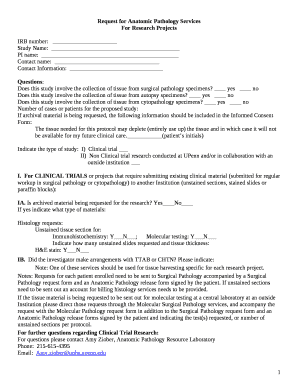 Request for Anatomic Pathology Services template Doc Template | pdfFiller