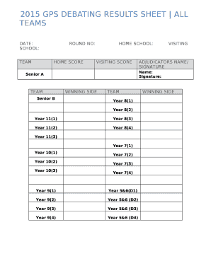 VISITING SCORE Doc Template | pdfFiller