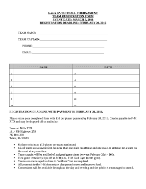 6-on-6 BASKETBALL TOURNAMENT template Doc Template | pdfFiller