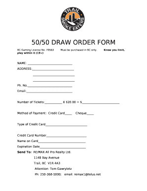 50/50 DRAW ORDER Doc Template | pdfFiller