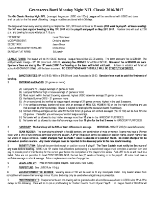 Fillable Online (managed league per USBC rule 100m) League will be ...