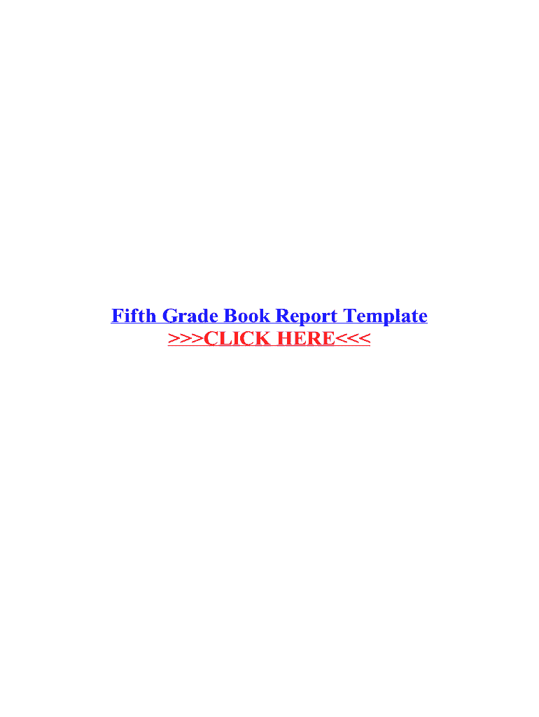Fillable Online Fifth Grade Book Report Template Fax Email Print ...