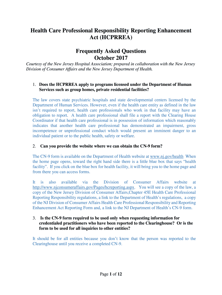 Fillable Online Health Care Professional Responsibility Reporting ...