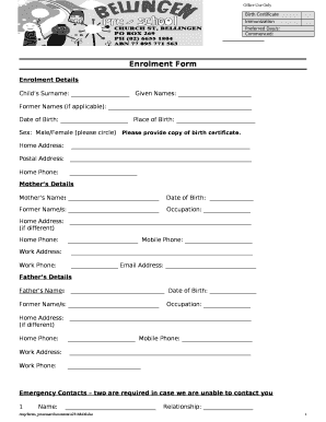 Childs Surname: Given Names: template Doc Template | pdfFiller