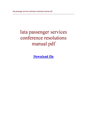 Fillable Online Iata passenger services conference resolutions manual ...
