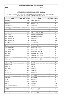 Fillable Online Watertown Aquatic Team Scrip Order Form Fax Email Print - pdfFiller